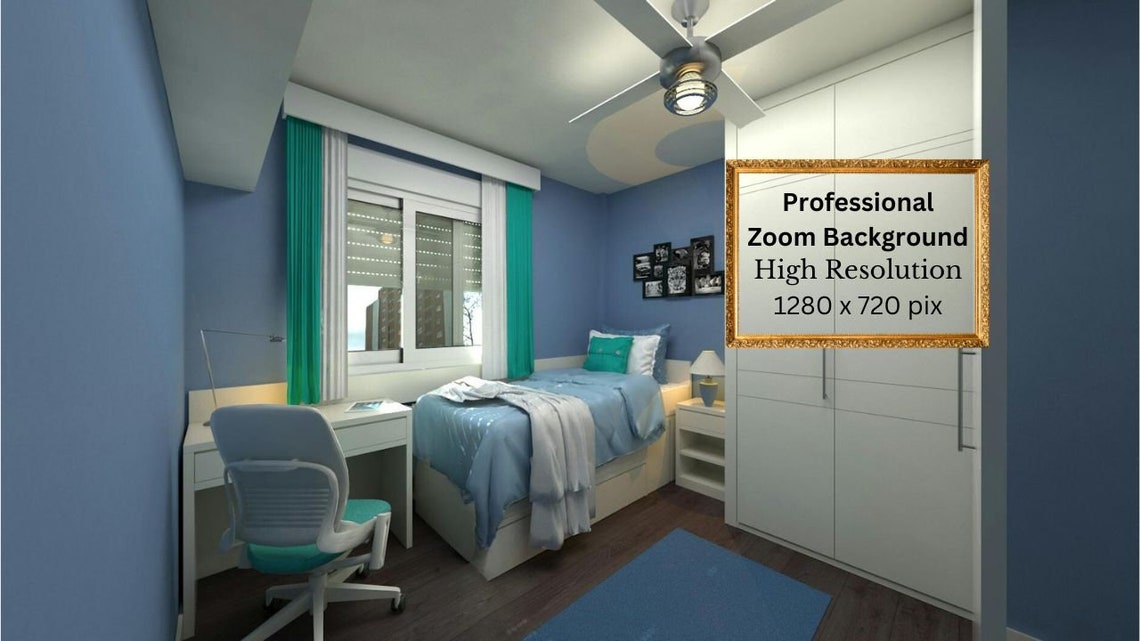 Virtual Background Bundle, Zoom Background, Clean Dorm Room Background ...