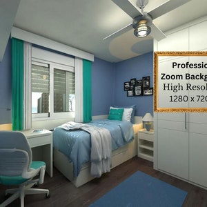 Virtual Background Bundle, Zoom Background, Clean Dorm Room Background ...
