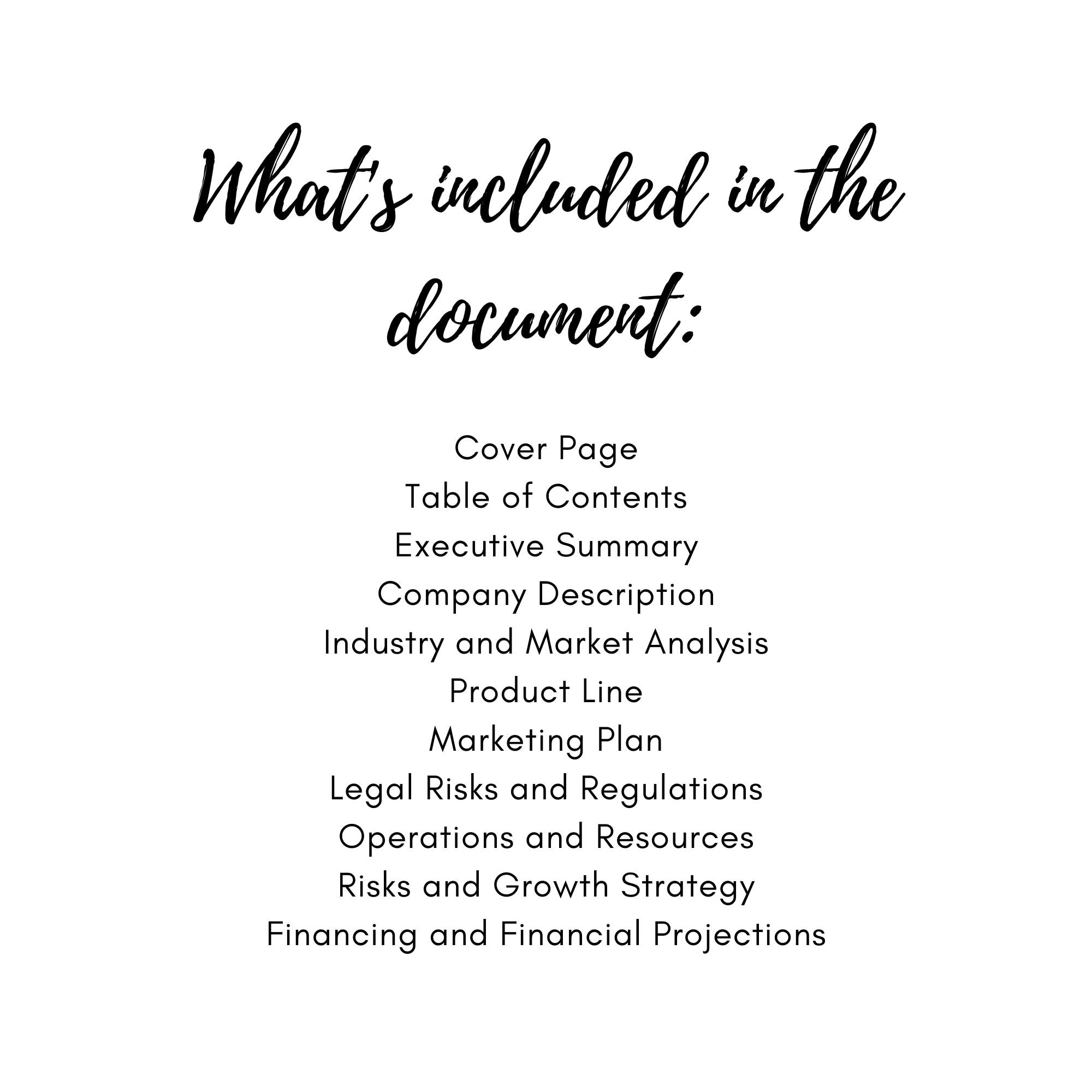 Editable Business Plan Template: Word + Excel or Google Docs + Sheets ...