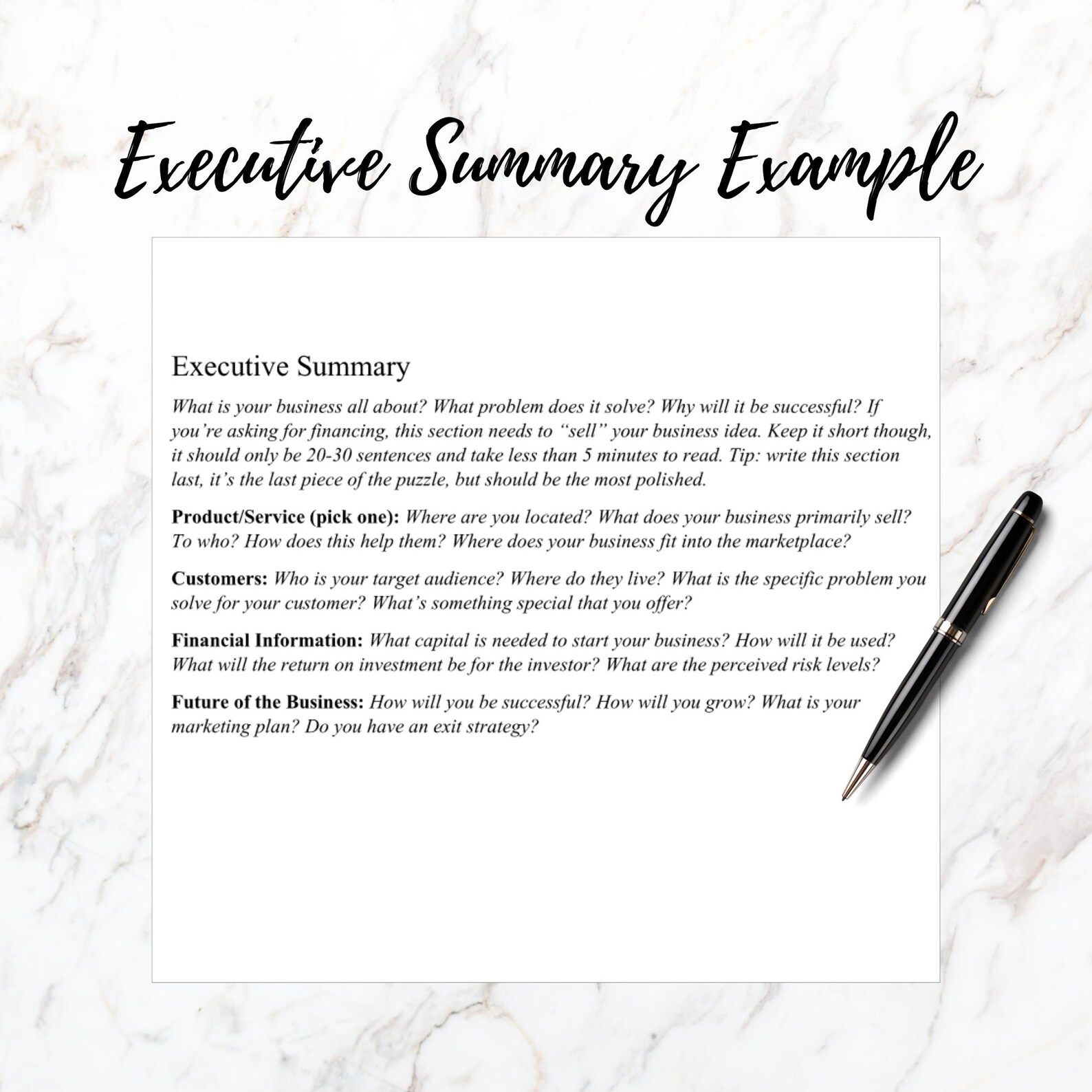 Editable Business Plan Template: Word + Excel or Google Docs + Sheets ...