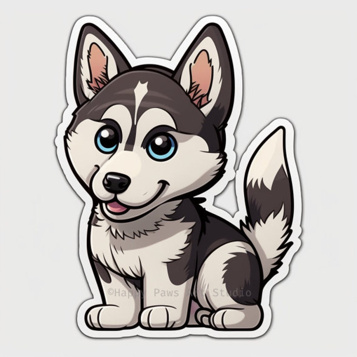Cute Husky Puppy Digital Sticker Art - 120 - Etsy