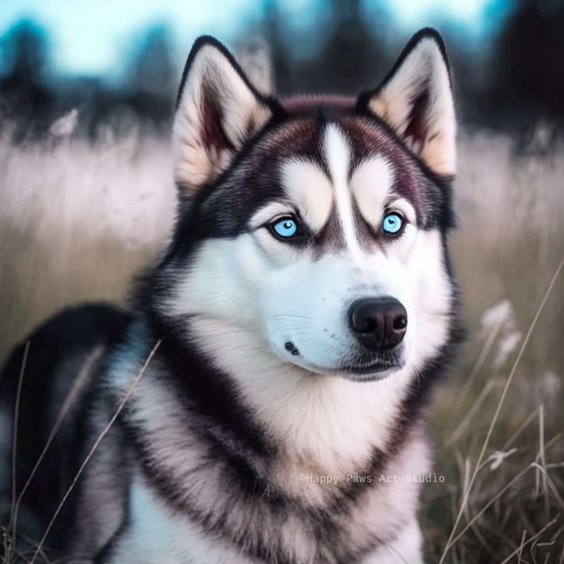 Collection of Beautiful Blue Eyed Huskies - Digital Art Photography ...