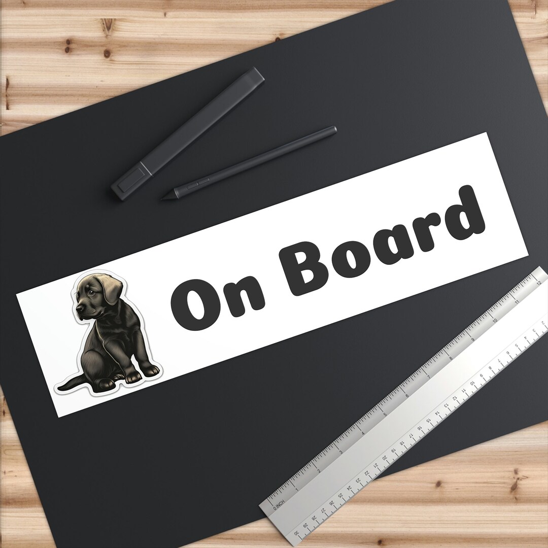 Bumper Sticker Black Lab on Board - Etsy