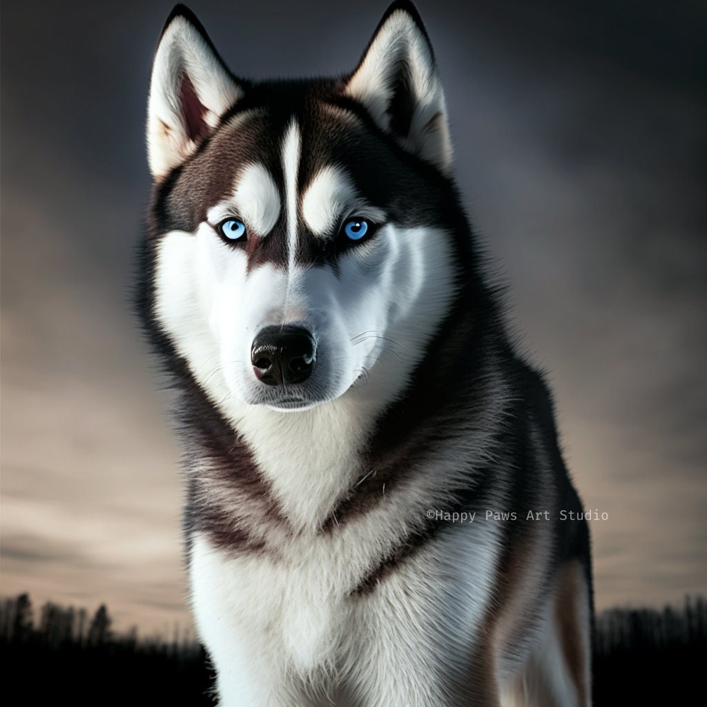Collection of Beautiful Blue Eyed Huskies - Digital Art Photography ...