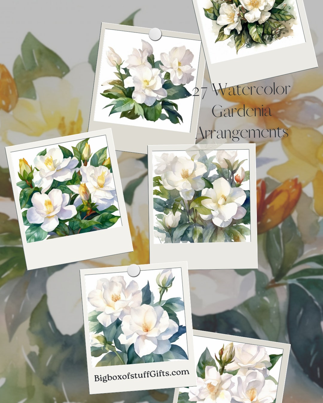 27 Watercolor Gardenias Digital PNG Files for Personal and Commercial ...