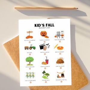 Kids Fall Bucket List | Halloween Bucket List | Autumn Bucket List ...