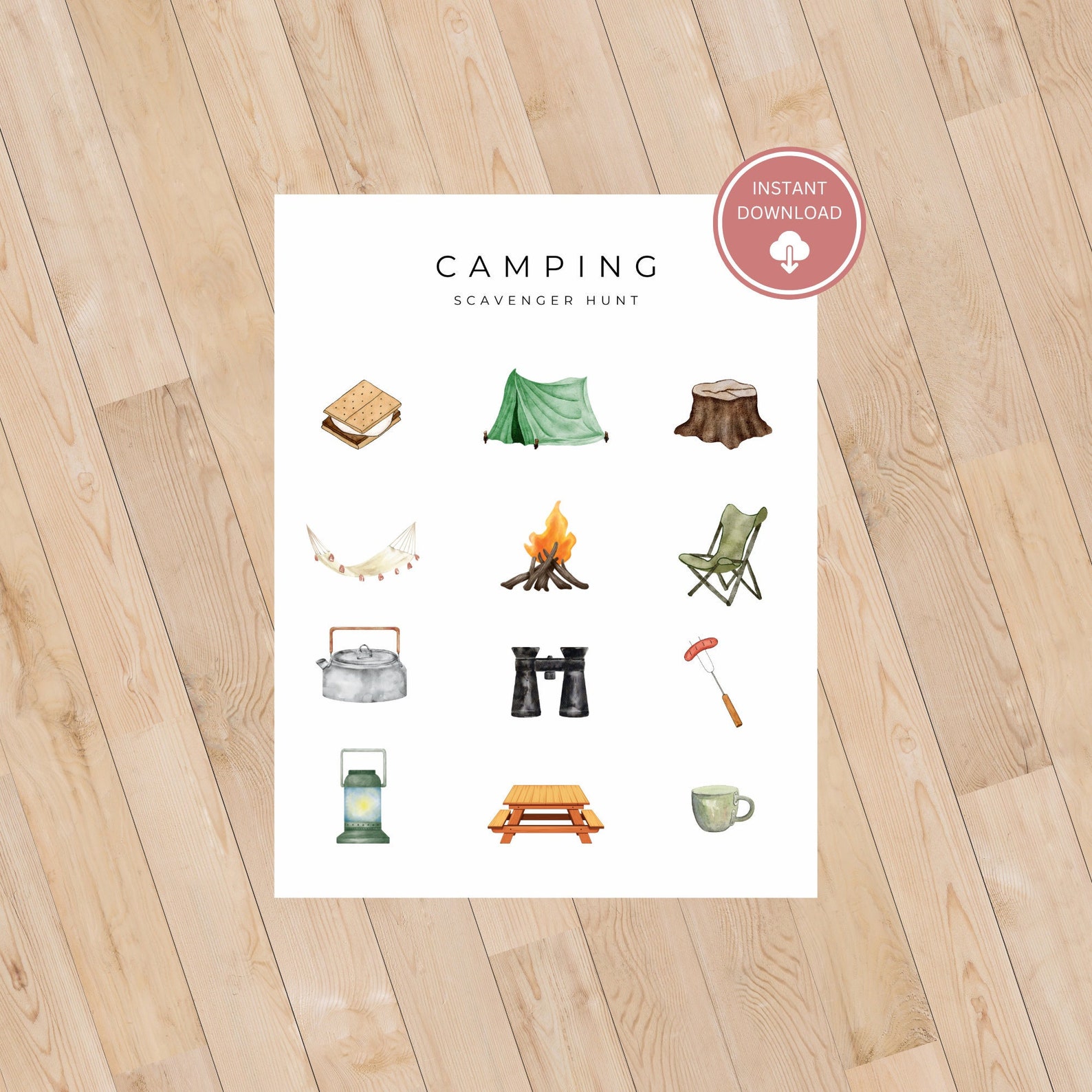 Camping Games for Kids Camping Scavenger Hunt Printable Campfire Games ...