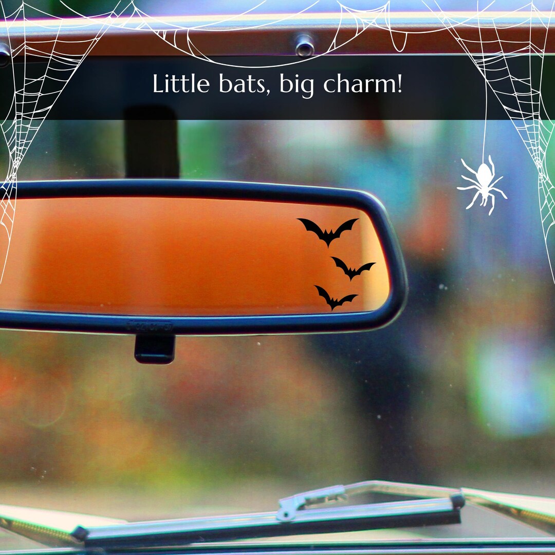 Tiny Bats Car Decal: Halloween Rearview Mirror Sticker - Etsy