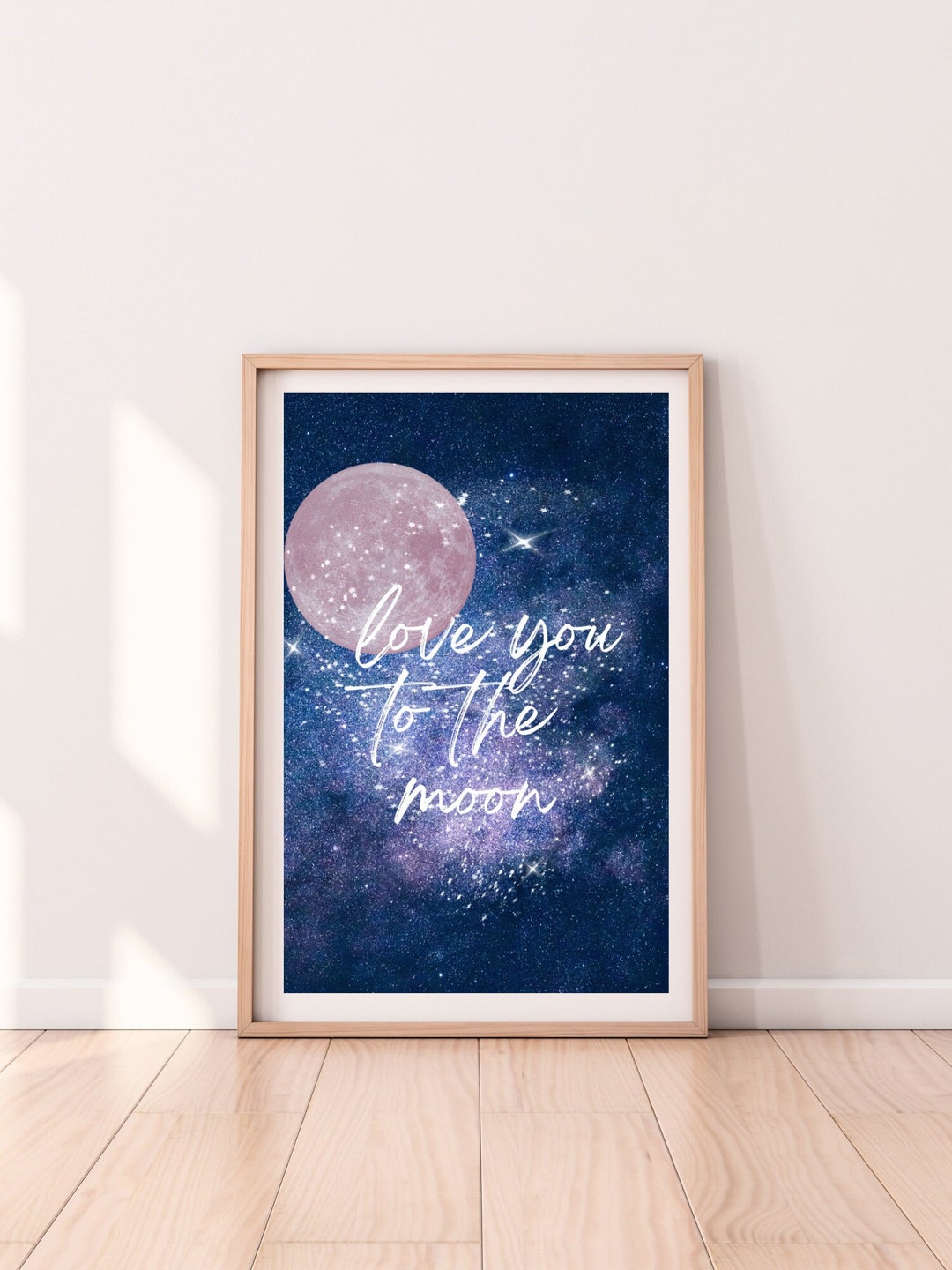 Outer Space Art, Outer Space Girls Room Decor, I Love You to the Moon ...