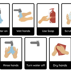 Bathroom Sign - Printable Kids Hand Washing Sign - Perfect for Autism ...