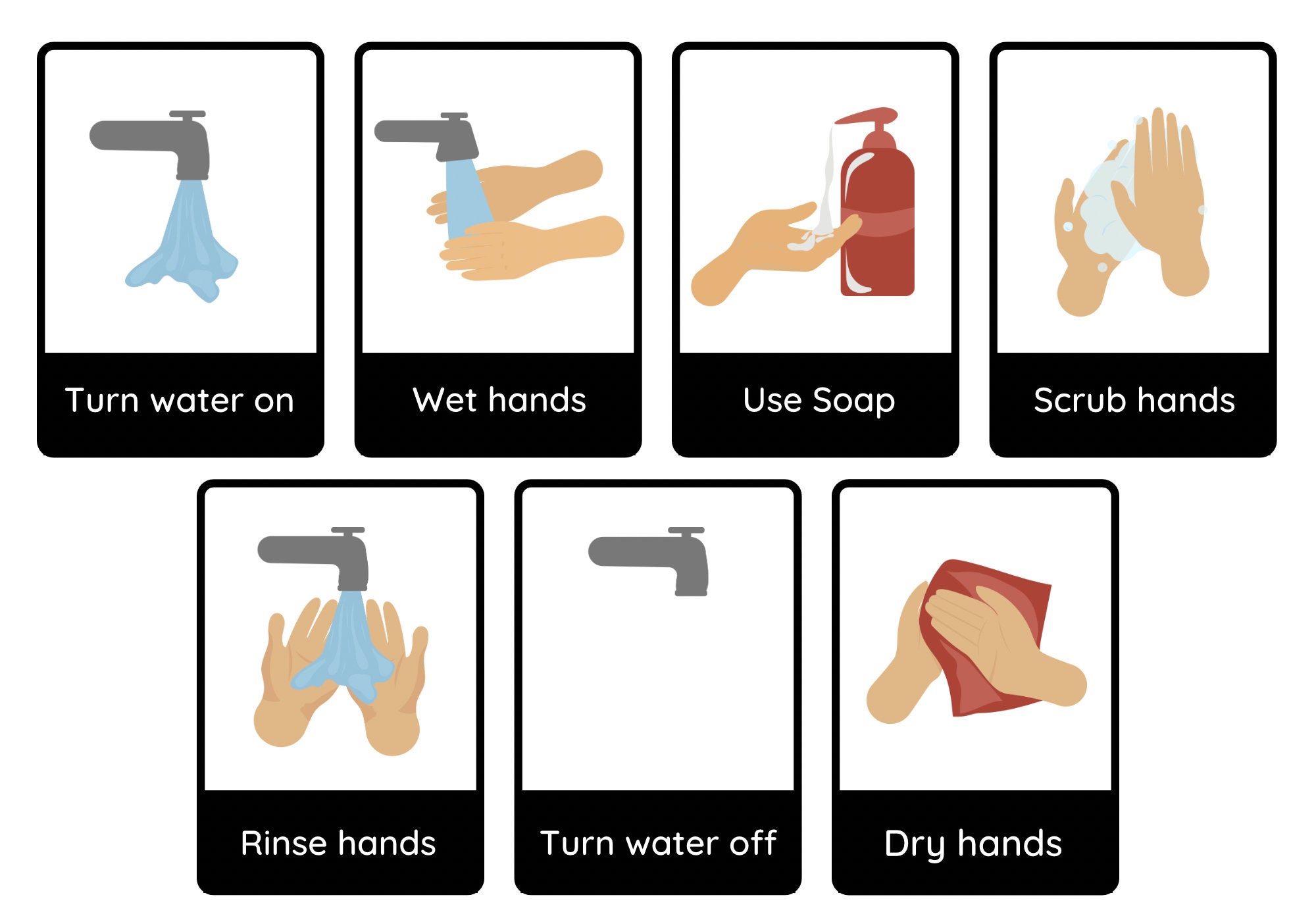 Bathroom Sign Printable Kids Hand Washing Sign Perfect for - Etsy