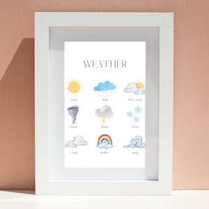 Kids Weather Chart Printable Classroom Wall Art Weather Station ...