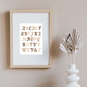 ABC Alphabet Printable for Playroom, Nursery, and Classroom Brown and ...