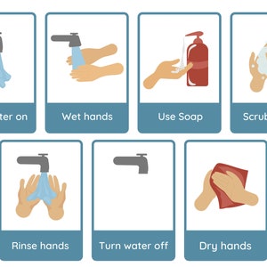 Bathroom Sign - Printable Kids Hand Washing Sign - Perfect for Autism ...