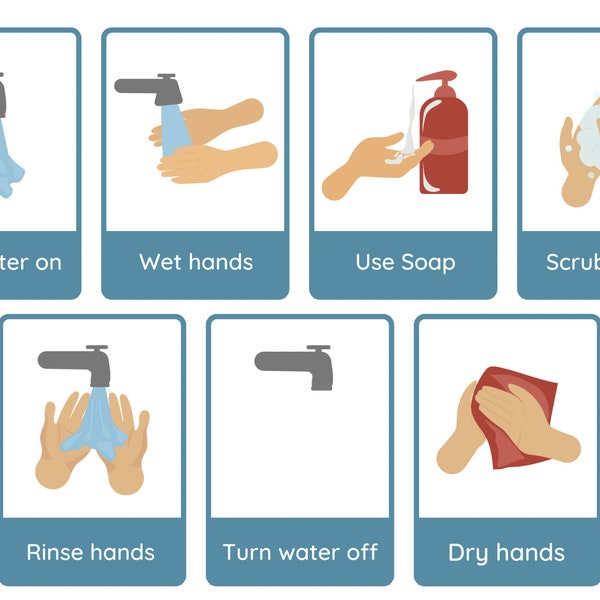 Kids Hand Washing Sign - Etsy