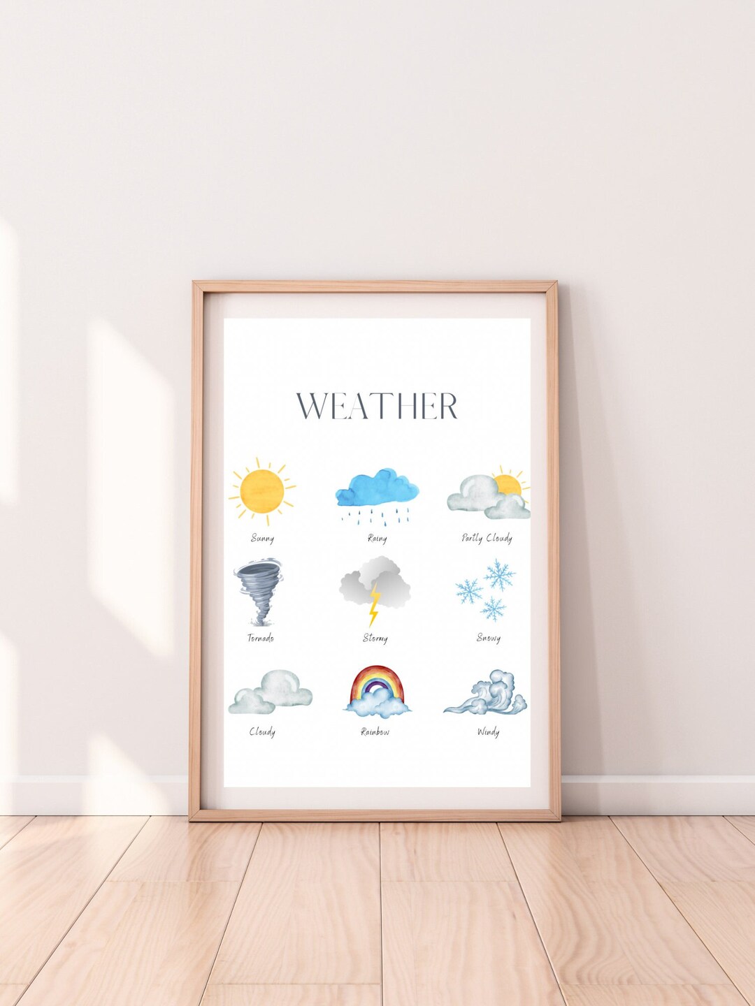Kids Weather Chart Printable Classroom Wall Art Weather Station ...