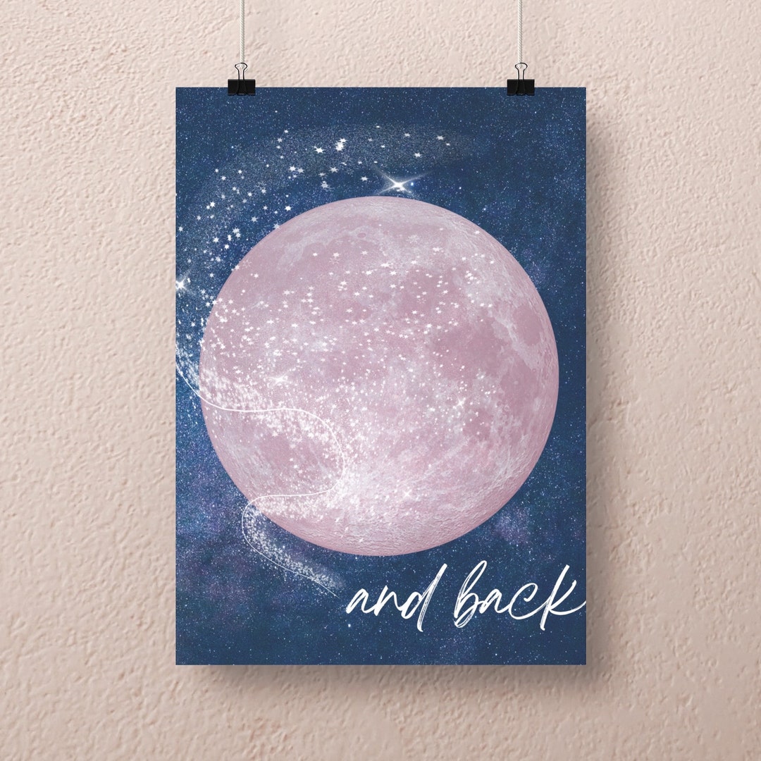 Space Themed Girl Nursery Printable Love You to the Moon and - Etsy