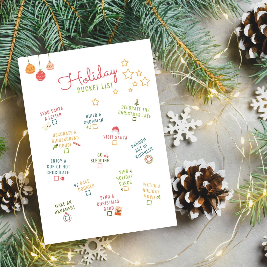 Holiday Bucket List Christmas Bucket List Winter Bucket List Christmas ...