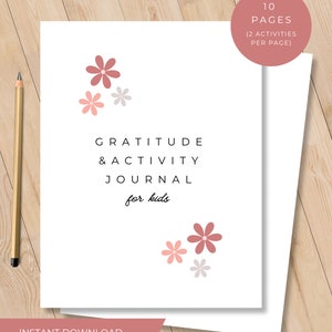 Kids Gratitude Journal Printable Summer Journal for Kids Mindfulness ...