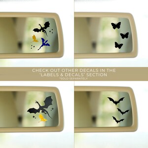 Dragons Black & White Rearview Mirror Decal | Halloween | Bookish ...