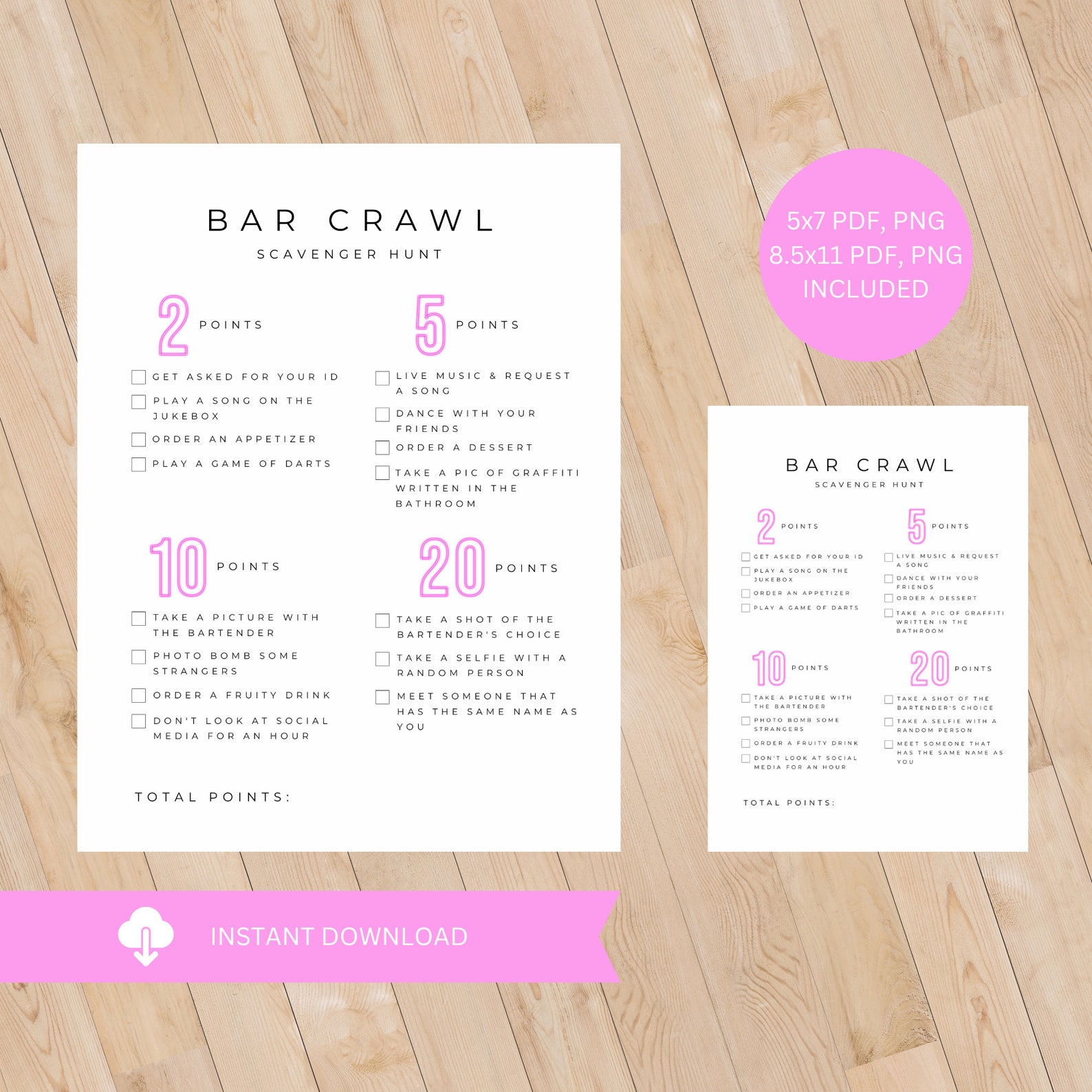Bar Scavenger Hunt Birthday Bar Crawl Bar Game Group Scavenger Hunt for ...
