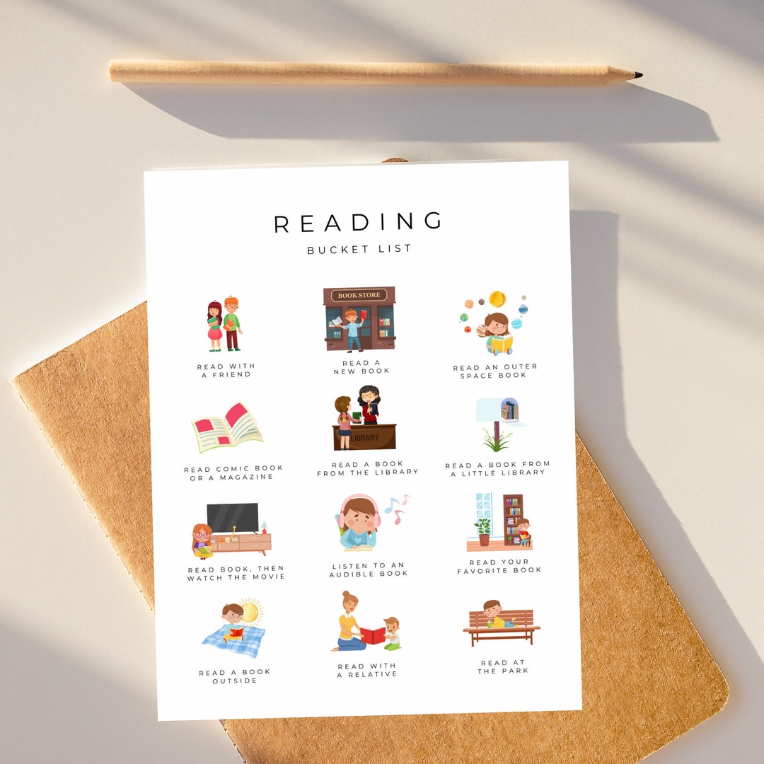 Reading Challenge for Summer Bucket List for Kids Summer Activity Book ...