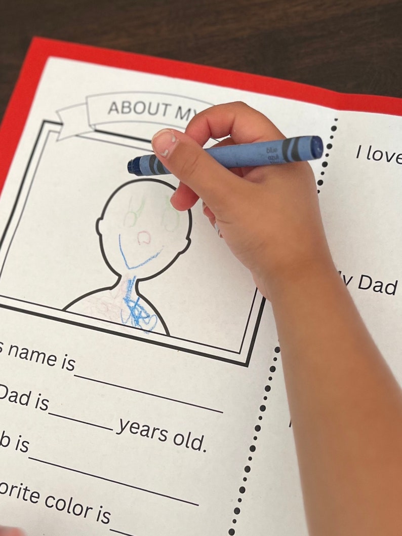 Father's Day Card Printable: All About Dad Coloring Page (PDF) - Etsy