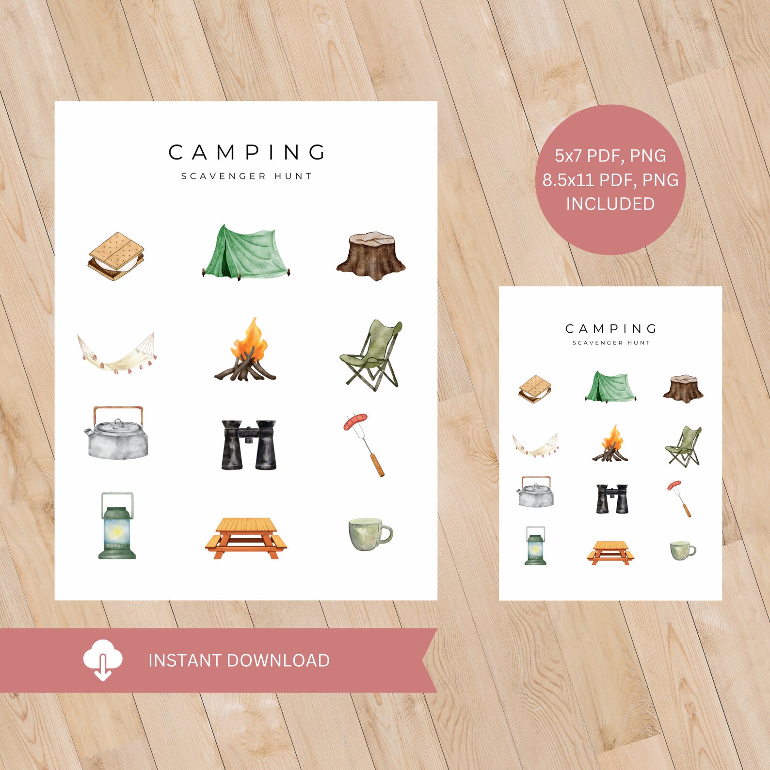 Camping Games for Kids Camping Scavenger Hunt Printable Campfire Games ...