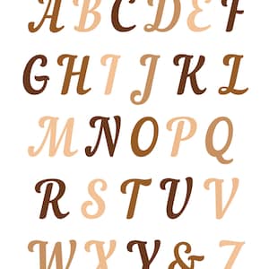 ABC Alphabet Printable for Playroom, Nursery, and Classroom Brown and ...