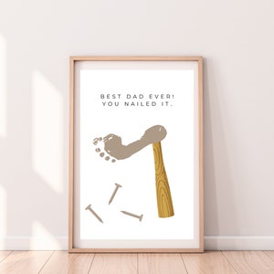 You Nailed It! Father’s Day Footprint Art - Unique Gifts for Dad - Etsy