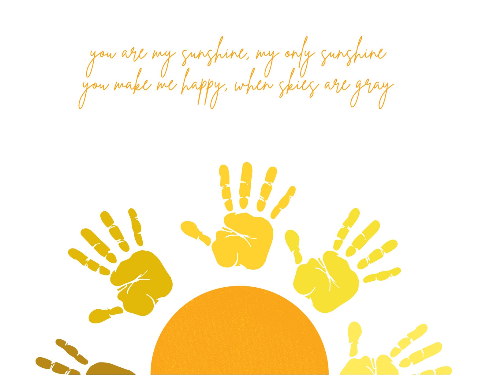 You Are My Sunshine Handprint Art, Mother's Day Craft (digital Download ...