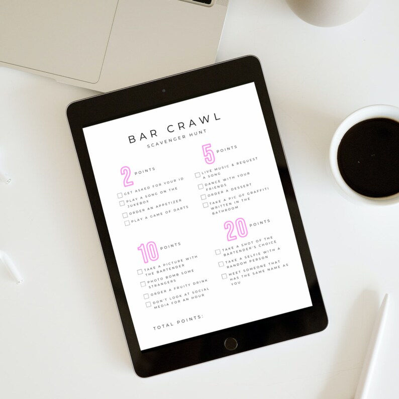 Bar Scavenger Hunt Birthday Bar Crawl Bar Game Group Scavenger - Etsy