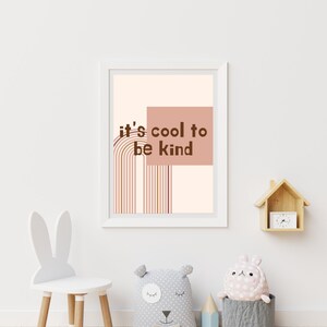 Boho Chic Decor: Print Your Own 'it's Cool to Be Kind' Wall Art - Etsy