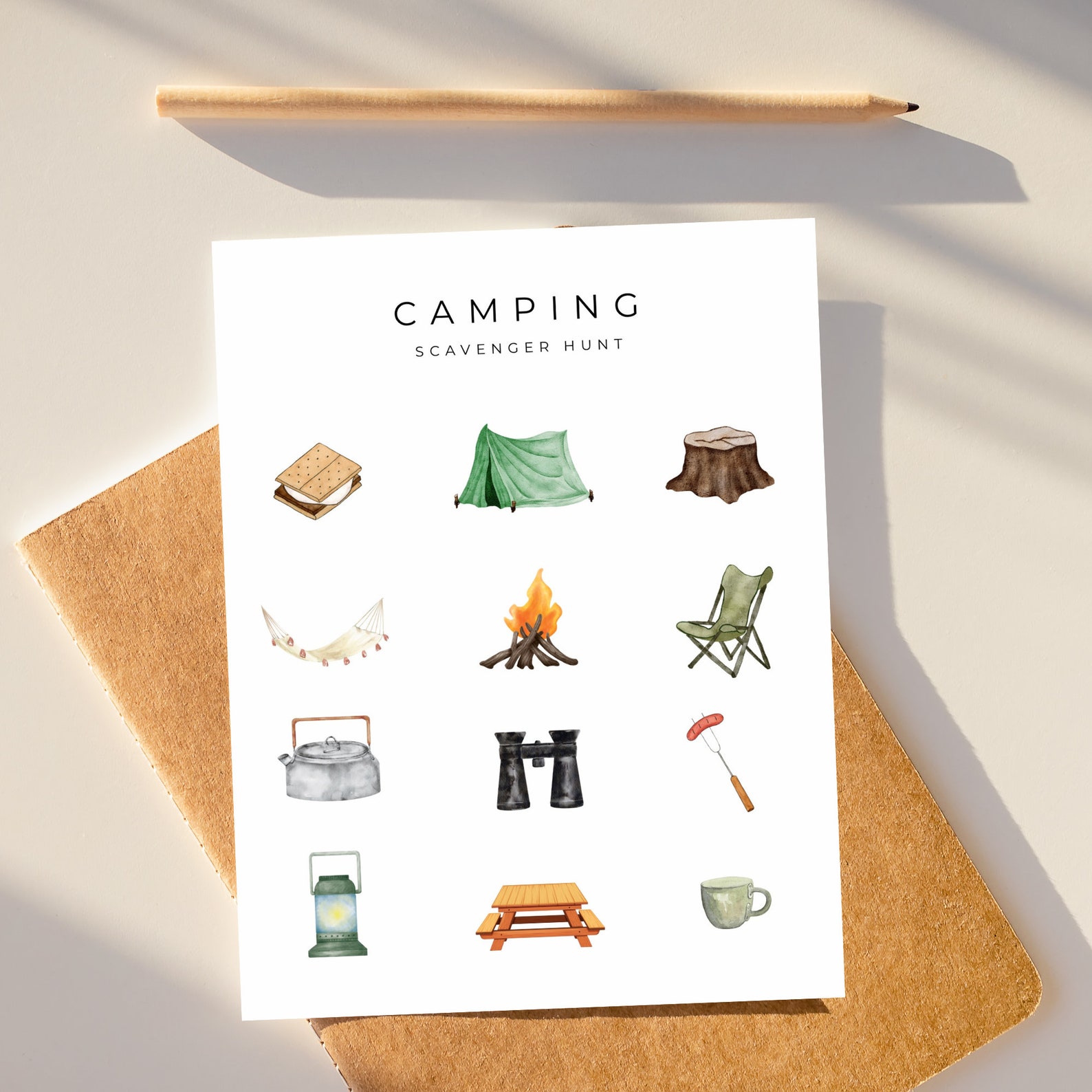 Camping Games for Kids Camping Scavenger Hunt Printable Campfire Games ...