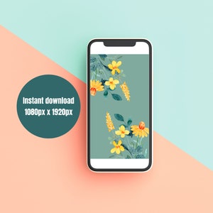 Flower Wallpaper iPhone Wallpaper Digital Download Boho Phone Wallpaper ...