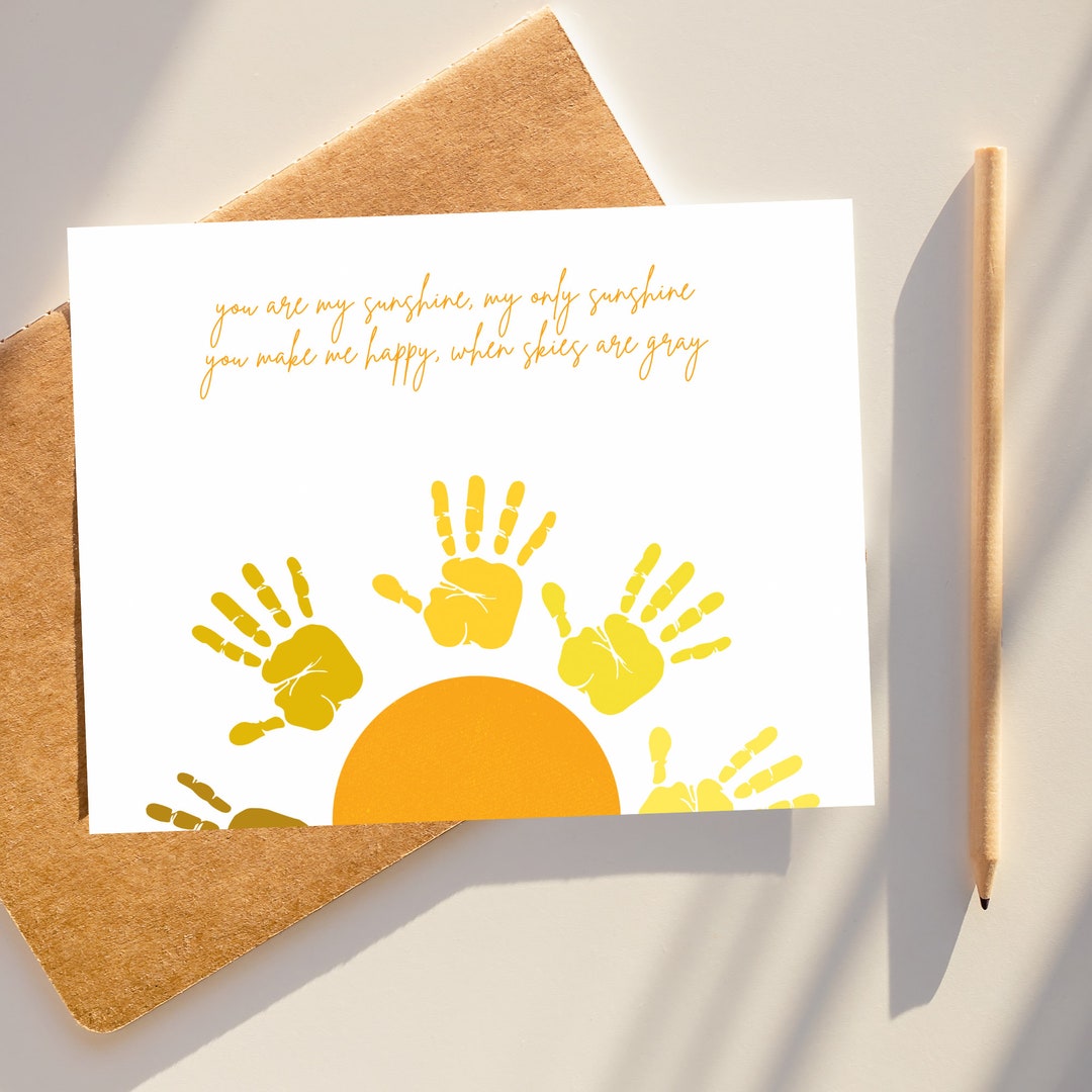 You Are My Sunshine Hand Print Art Craft Mother's Day Craft From Kids ...