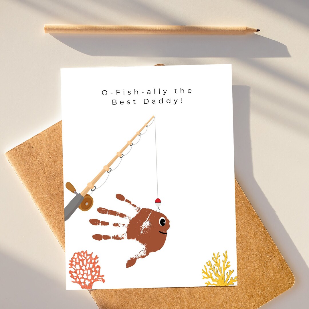 Fishing Father's Day Handprint Art: Grandpa/dad Gift (PDF) - Etsy