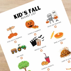 Kids Fall Bucket List | Halloween Bucket List | Autumn Bucket List ...