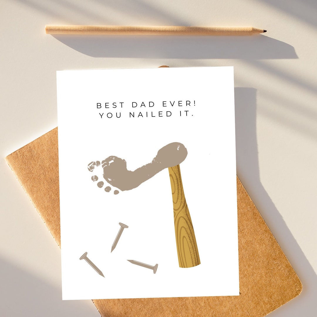 You Nailed It! Father’s Day Footprint Art - Unique Gifts for Dad - Etsy