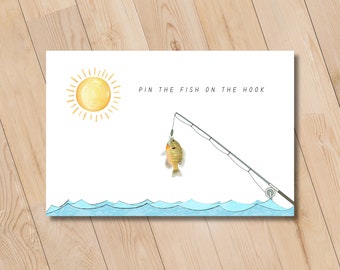 Pin the Fish on the Hook Birthday Party Game - Etsy