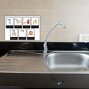 Bathroom Sign - Printable Kids Hand Washing Sign - Perfect for Autism ...