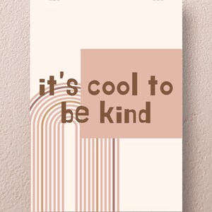 Boho Chic Decor: Print Your Own 'it's Cool to Be Kind' Wall Art - Etsy
