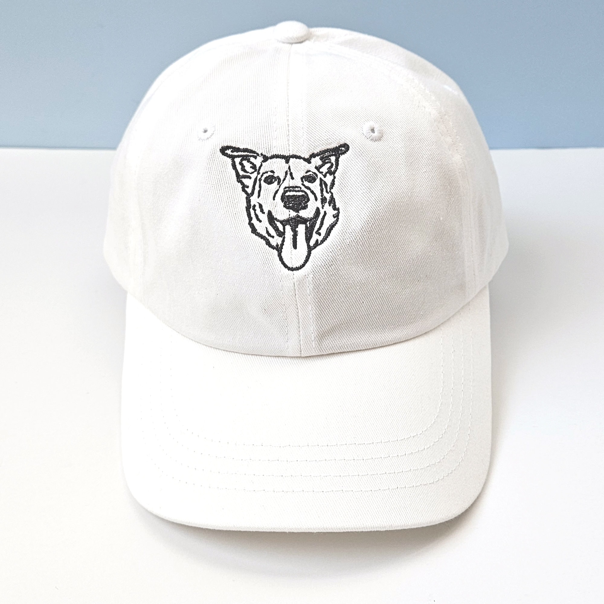 Baseball Hat With Dog Embroidery Personalized Pet Outline Embroidered ...