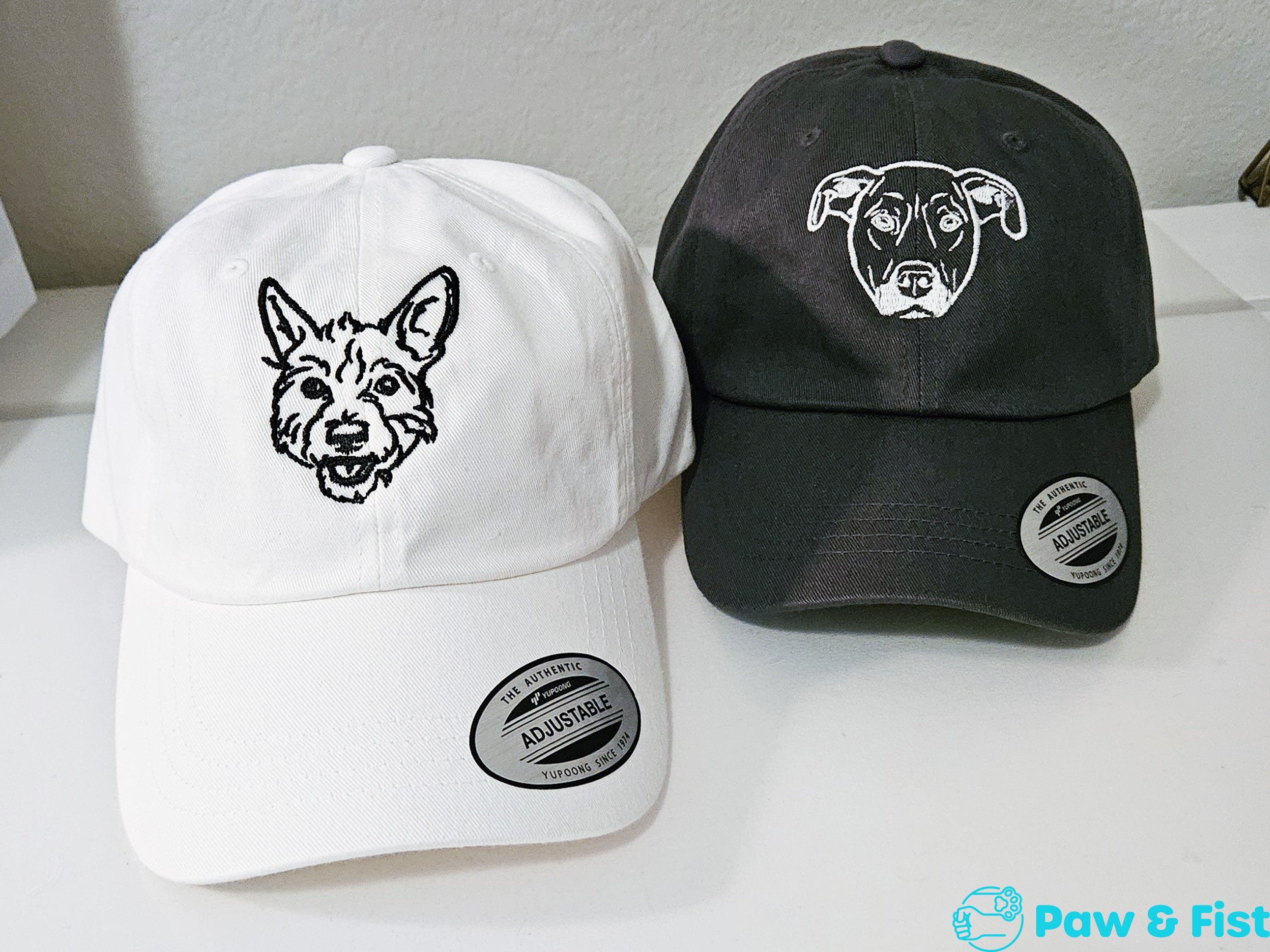 Baseball Hat With Dog Embroidery Personalized Pet Outline Embroidered ...