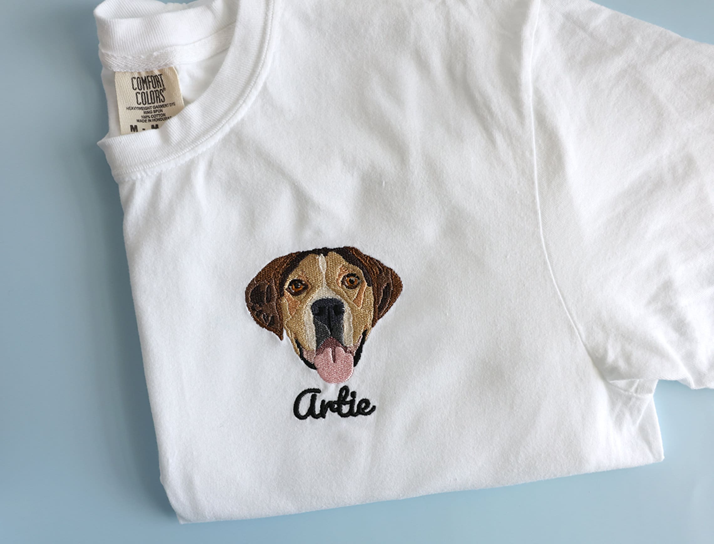 Custom Dog Face T-shirt, Embroidered Dog Shirt, Personalized Pet Owner ...
