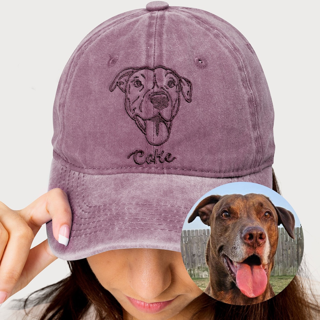 Custom Pet Embroidered Baseball Hat Dog Personalized Outline Cap Pet ...