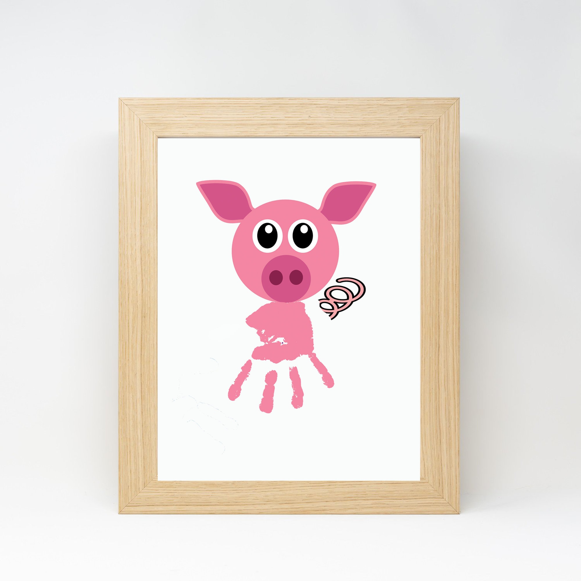Handprint Art, Farmyard Animal Printable, Pig Wall, Preschool Activity ...