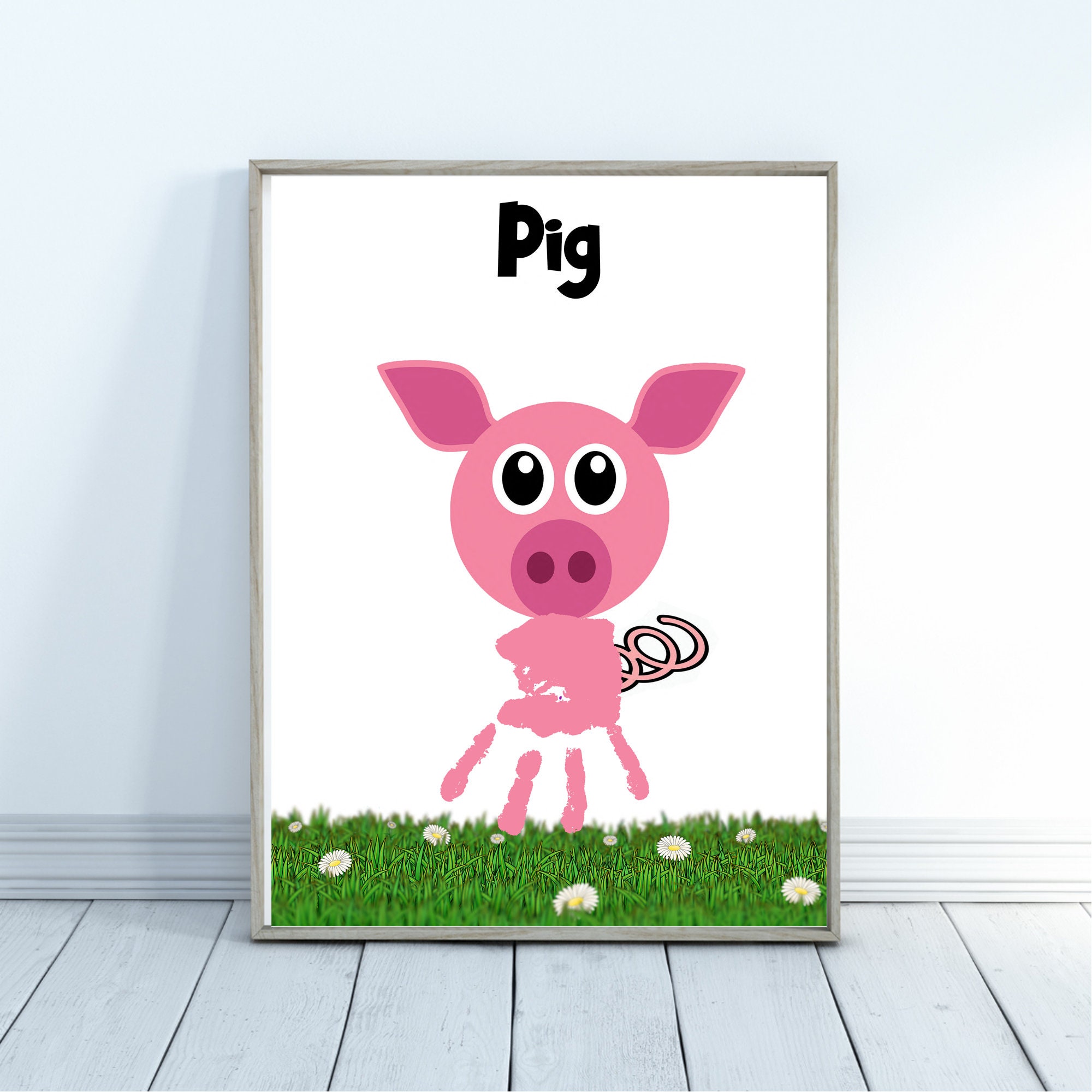 Pig Handprint Art Printable , Pre K Curriculum Worksheets for Toddlers ...
