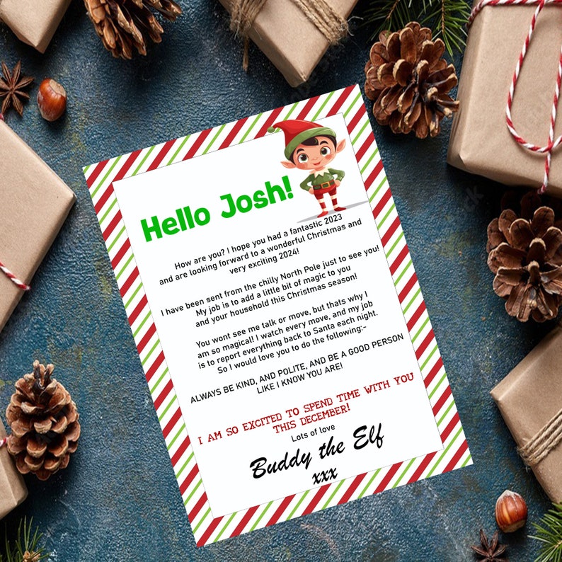 Personalized Elf on the Shelf Printable Arrival Letter From - Etsy