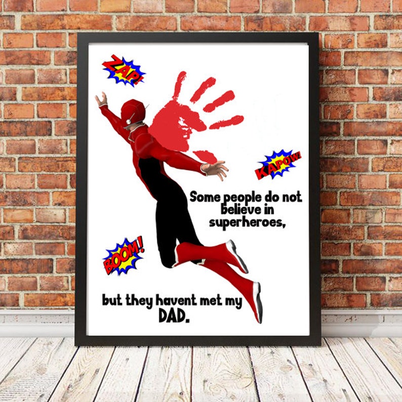Dad Superhero Fathers Day Handprint for Dad Fathers Day Handprint for ...